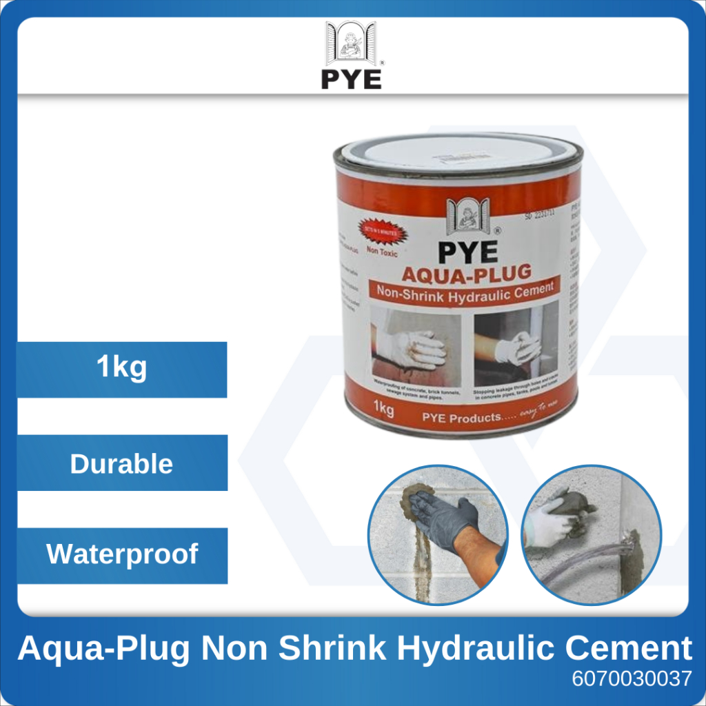PYE Aqua-Plug Non-Shrink Hydraulic Cement 1kg WATER PLUG NON-SHRINK ...