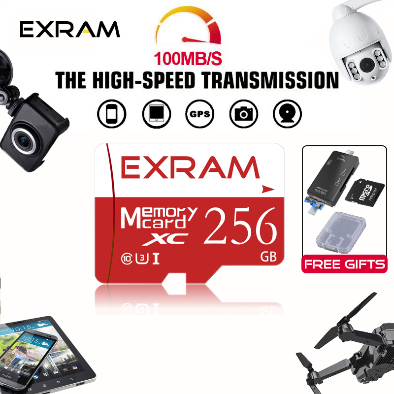EXRAM Micro SD TF Memory Card 100MB/s A1 U3 Class10 SDXC 32GB 64GB ...