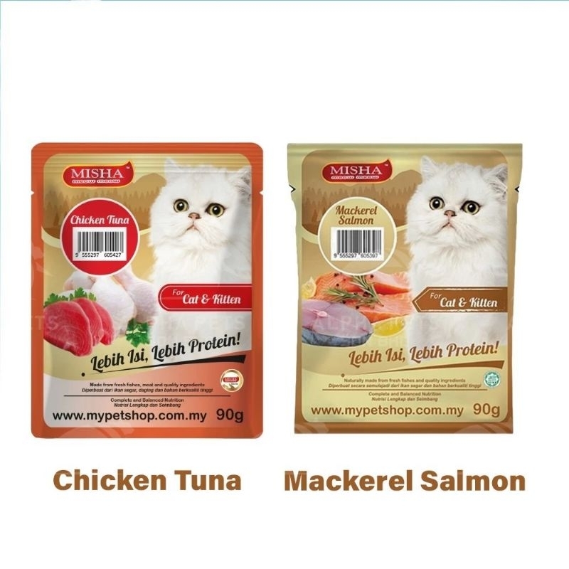Misha Cat & Kitten Wet Pouch (1Box = 90g x 14Pouch) | Shopee Malaysia