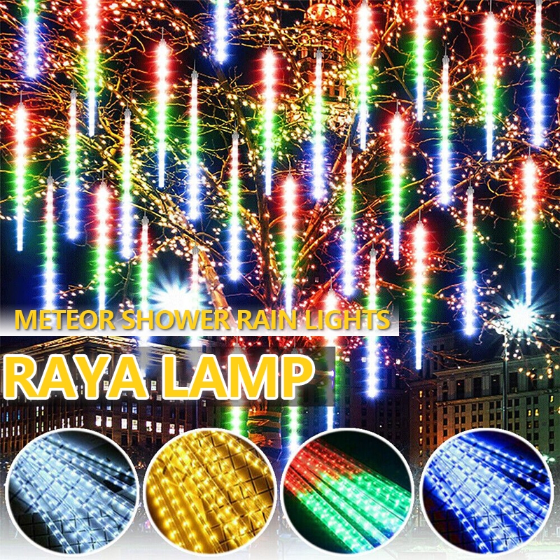 Lampu Raya 50CM Waterproof LED Meteor Shower Rain Lights Falling ...