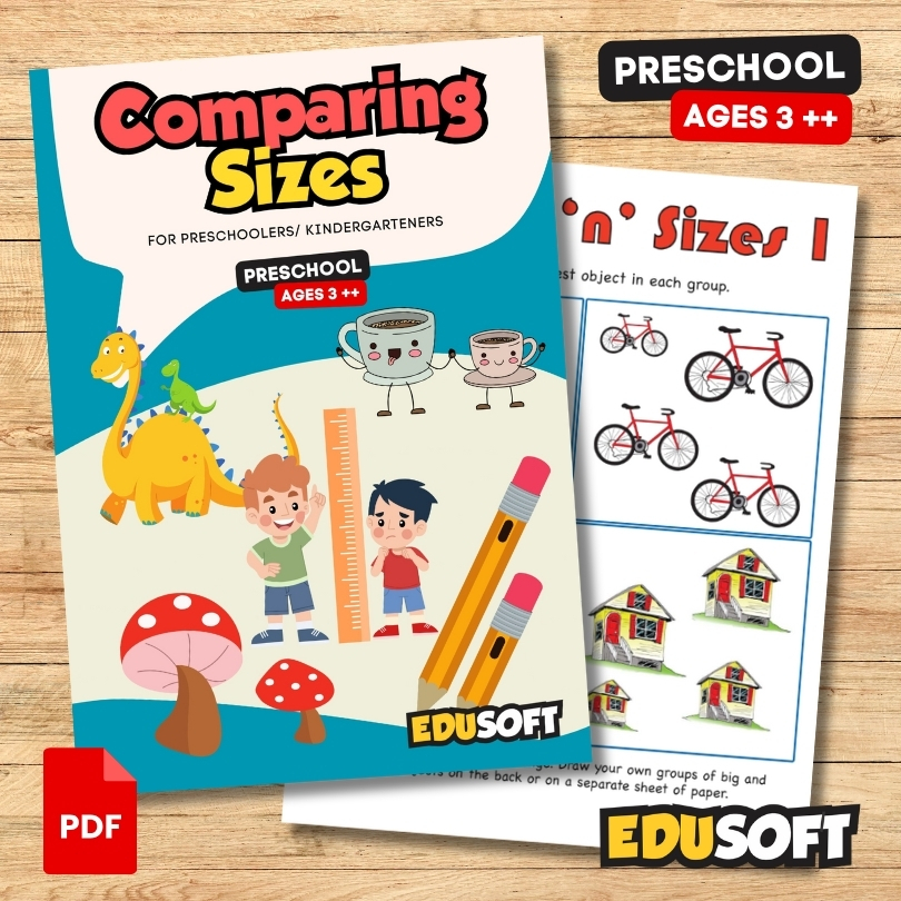 [ Soft Copy/ PDF ] Comparing Sizes Printable Worksheets For ...