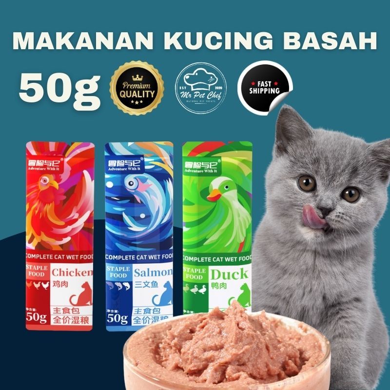 Makanan Kucing Basah Murah Borong Premium Cat Food Pouch Wet Food Cat ...