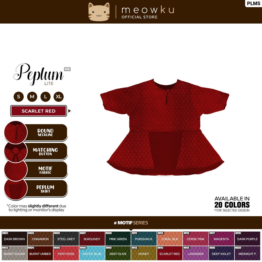 Peplum Lite Motif Sisik (Baju Raya Kucing) - Motif Series | Shopee Malaysia
