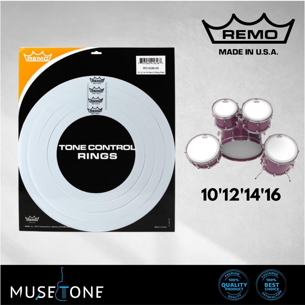 Remo Drum Ring Set Mute Ring RO-0246-00 (10,12,14,16) Size | Shopee ...