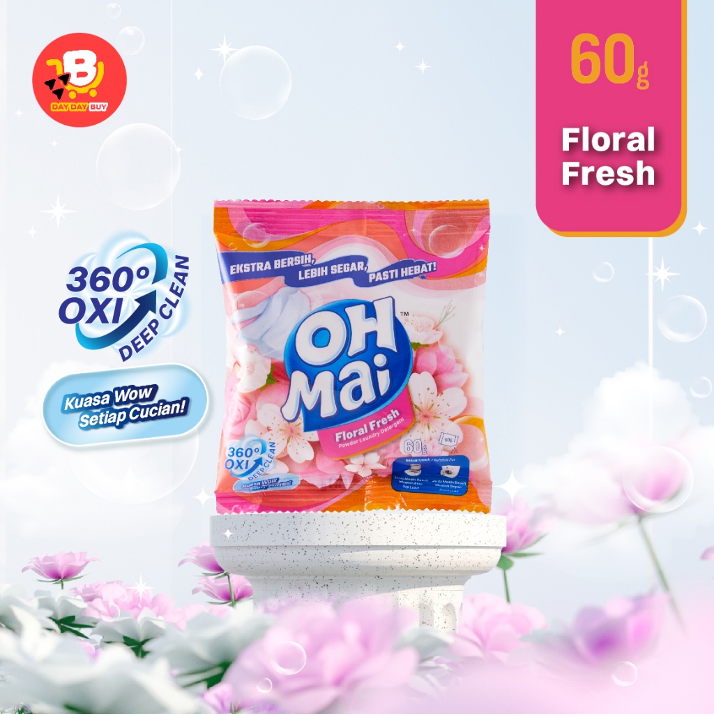 OH MAI Laundry Powder Detergent - Floral Fresh (60g) | Shopee Malaysia