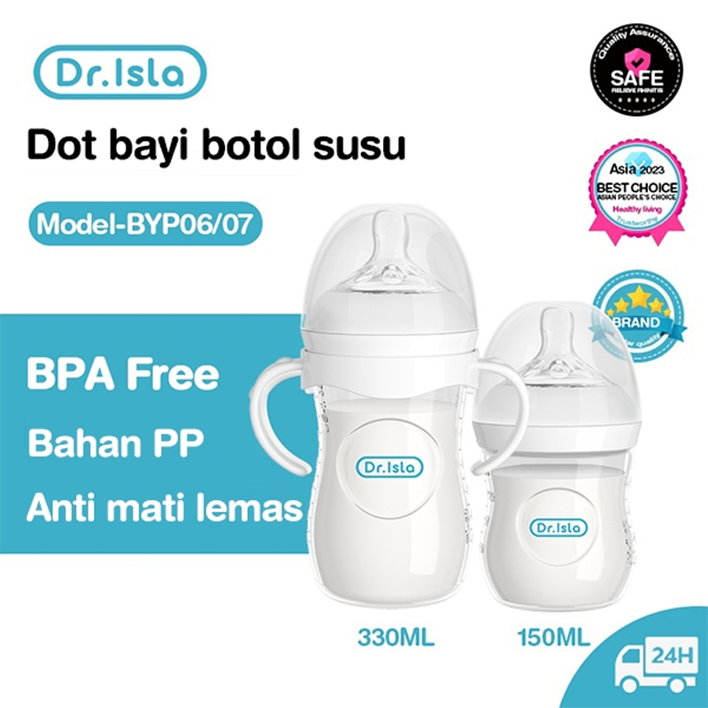 Dr.isla Botol Susu Natural Wide Neck Baby Newborn Milk Feeding Bottle (11oz/8oz/5oz) | Shopee ...