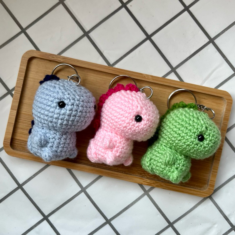 Dinosaur Crochet Keychain | Shopee Malaysia