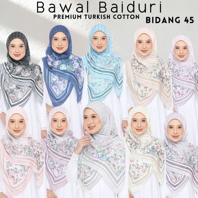 Bawal Turkish Cotton Voile Baiduri Seres Square Hijab | Shopee Malaysia