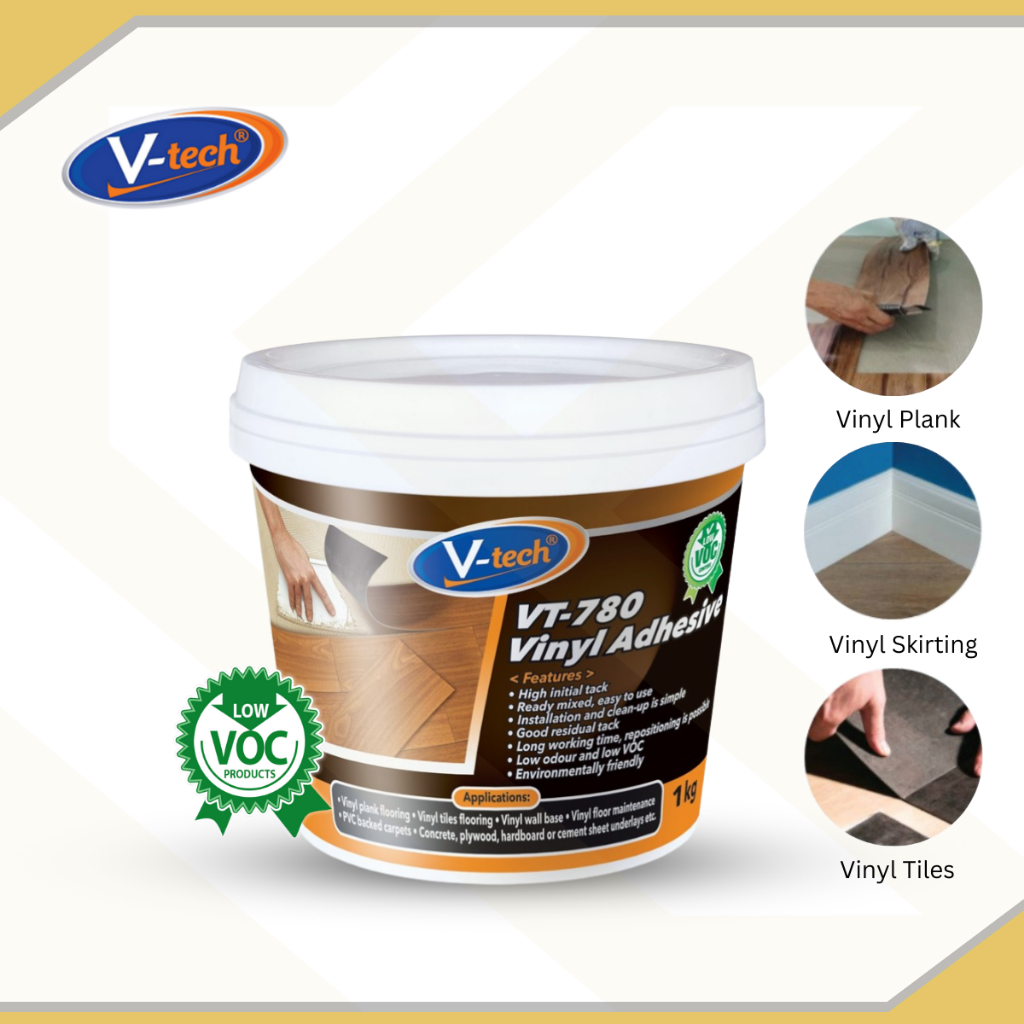 Vtech VT-780 Vinyl Adhesive (1kg) Sealant Flooring Glue Gam Lantai ...