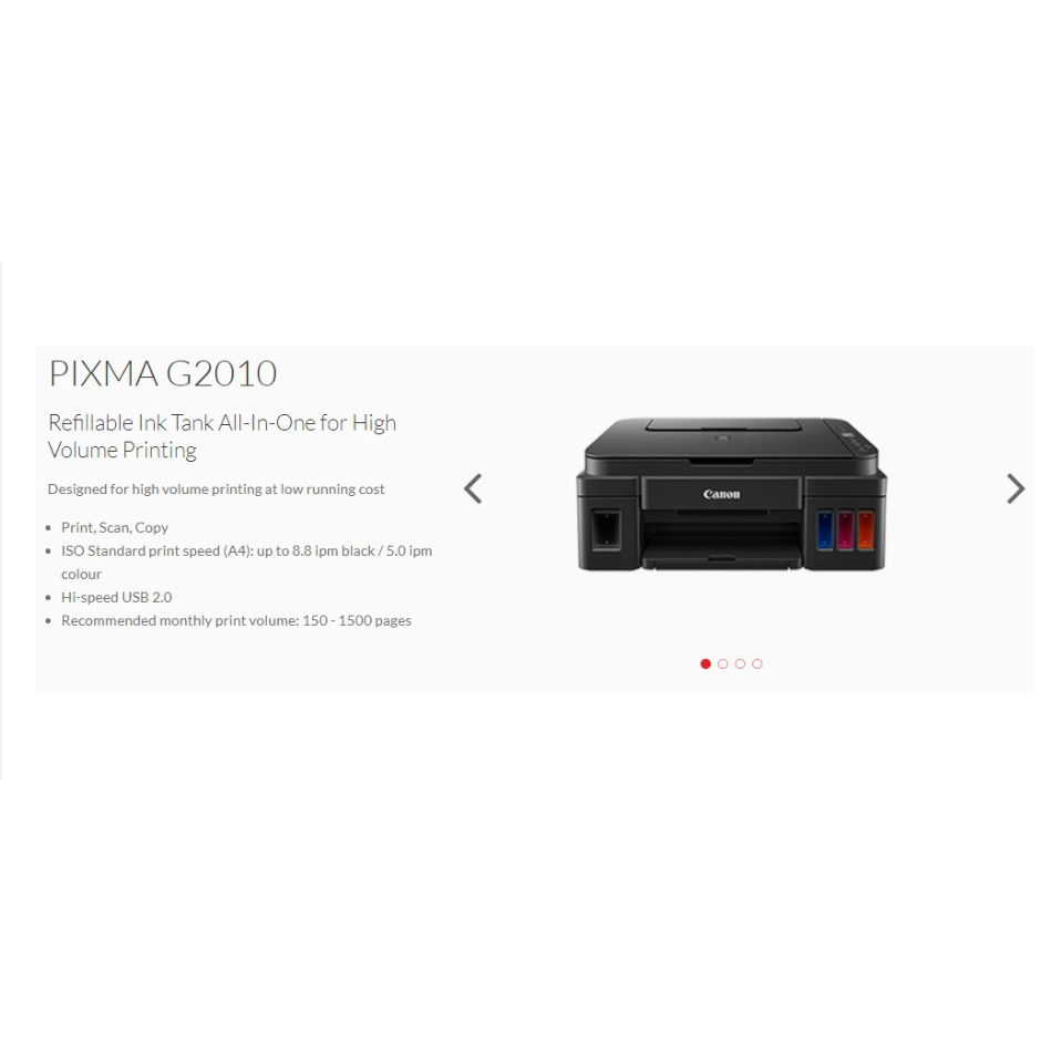 Canon Pixma G2010 All In One A4 Color Ink Tank Printer ( Print, Scan ...