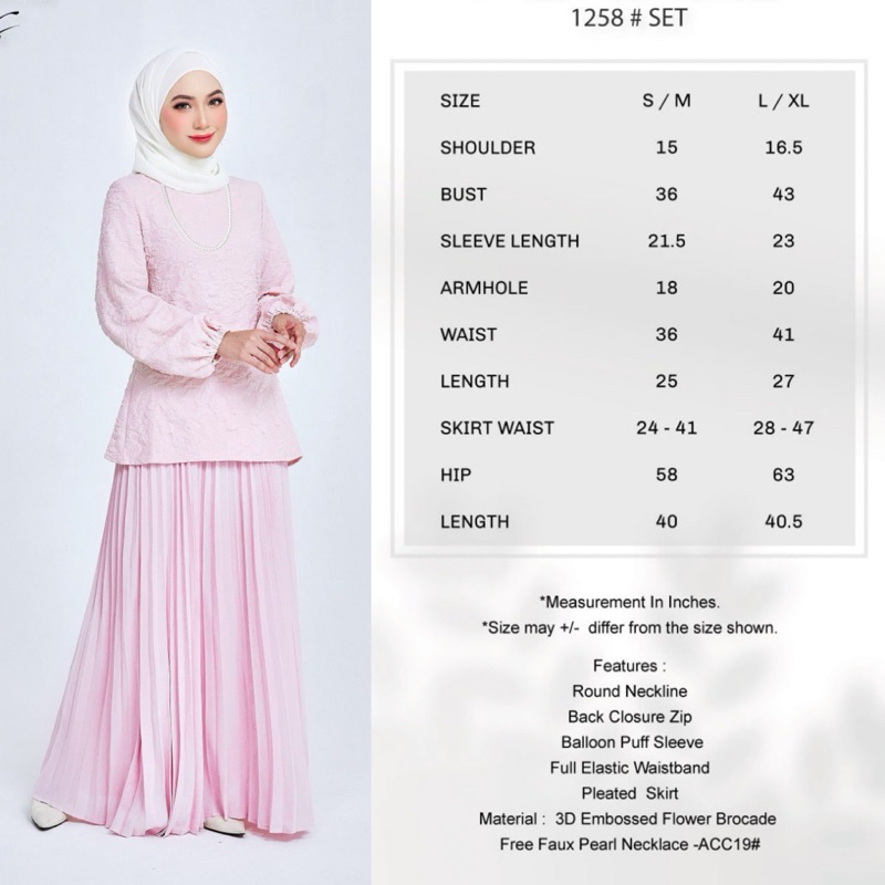 (S-XL) PINK / PEACH / DUSTY PINK TEMA BAJU KURUNG DRESS BRIDESMAID ...