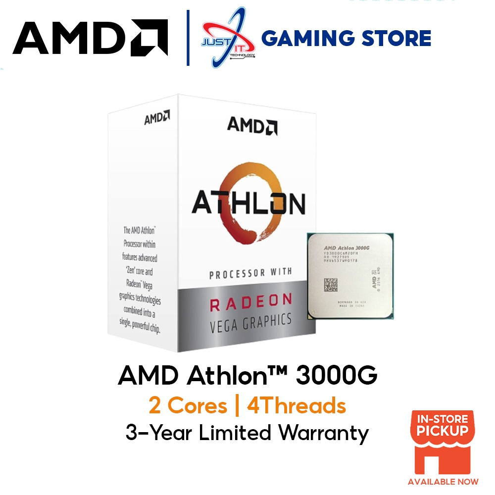 AMD Athlon 3000G With Radeon Vega 3 Graphics 2Core 4Thread Processor 3 ...