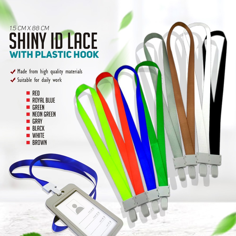 1pcs 1.5cm Shiny Id Lace With Plastic Hook Work ID Lanyard for School ...