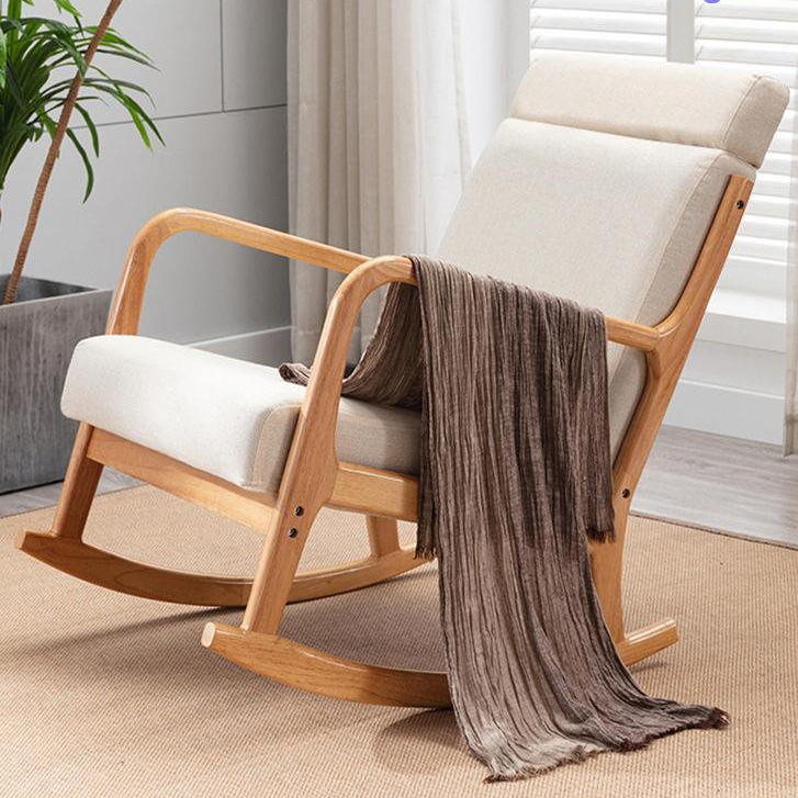 Nordic Solid wood rocking chair household easy lazy sofa single nap ...