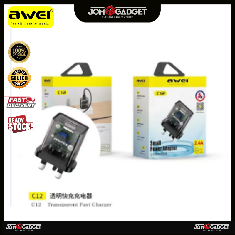 AWEI 2.4A SMALL POWER ADAPTER C12 （PLUG ONLY）|| READY STOCK || | Shopee ...