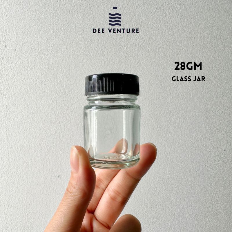 28gm Glass Jar/ Round Glass Container/ Cosmetic Cream Jar | Botol Kaca ...