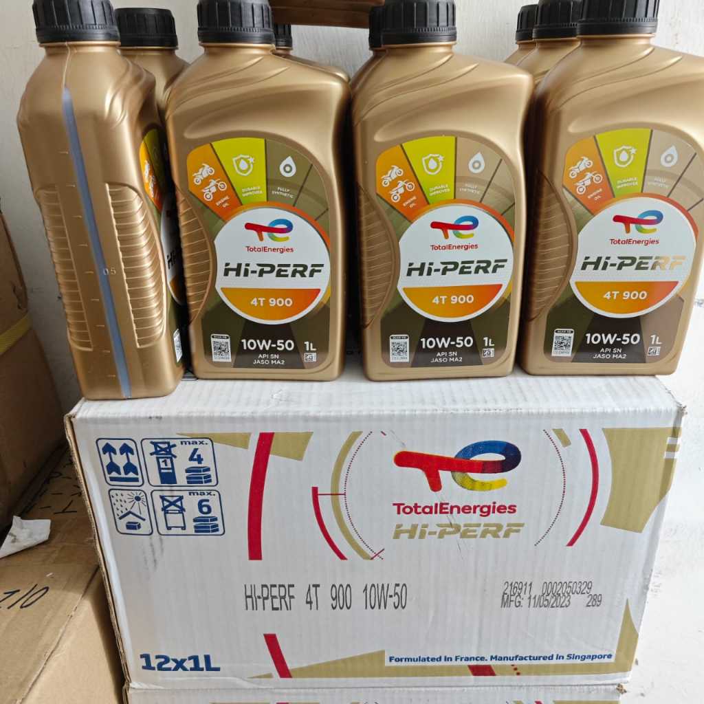 (12 BOTAL) 4T TOTAL 10W-50 ENGINE OIL HI-PERF 900 FULL SYNTHETIC 10W-50 ...