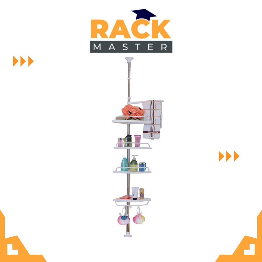 𝗥𝗔𝗖𝗞 𝗠𝗔𝗦𝗧𝗘𝗥 Bathroom 4 Tier Adjustable Bathroom Corner Rack Toilet ...