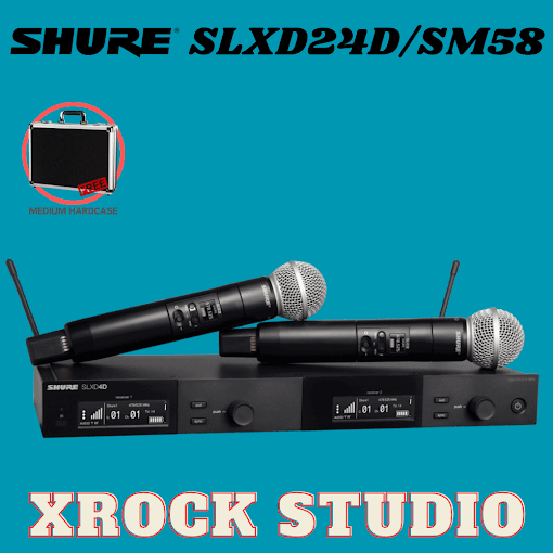 Shure SLXD24D/SM58 Digital Wireless Dual Handheld Microphone System and ...