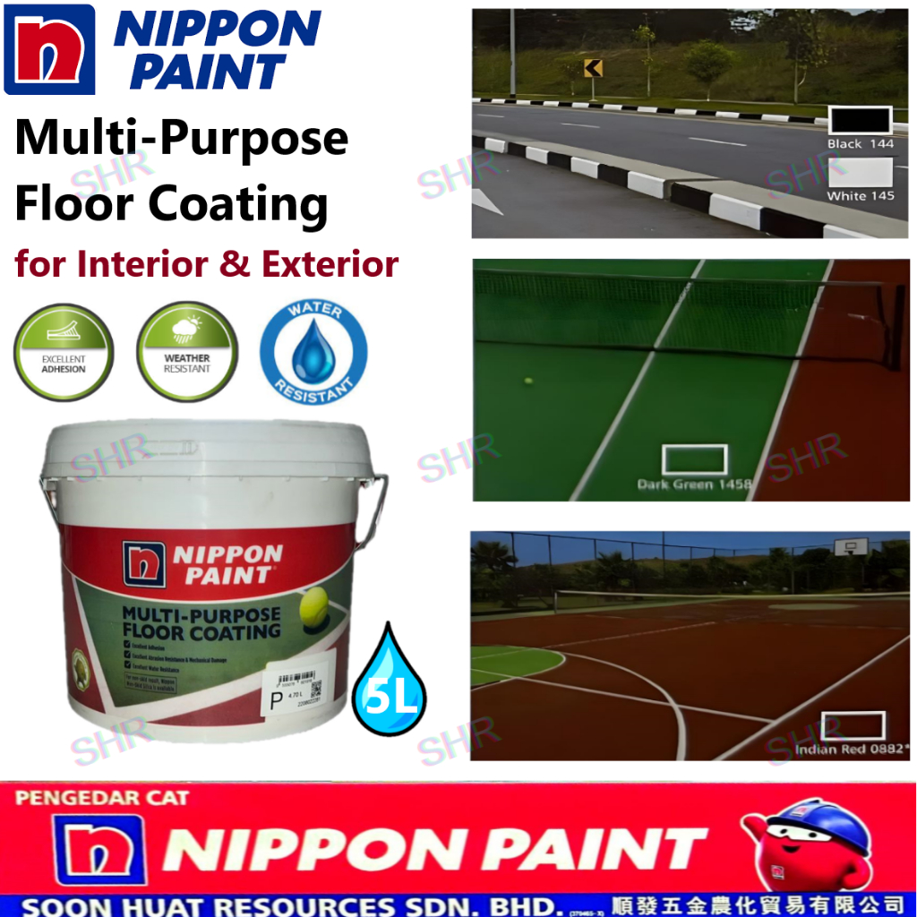 NIPPON PAINT 5 Liter Multi-Purpose Floor Coating for Interior and ...