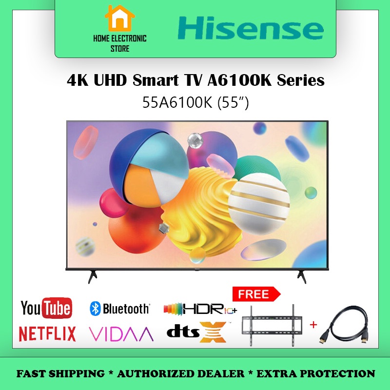 HISENSE 55" inch A6100K Series 4K Smart UHD TV / Television 电视 (55 ...