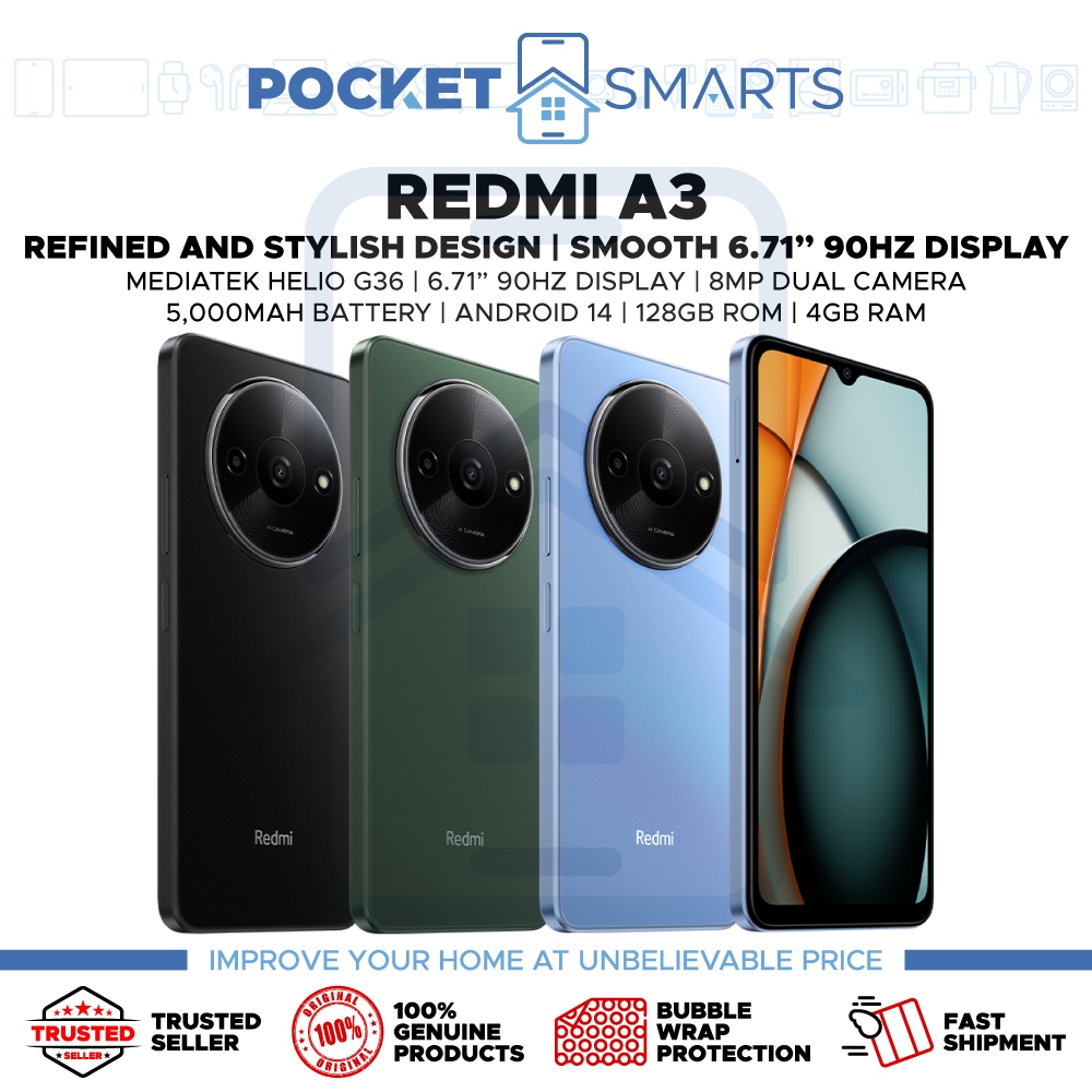 [Malaysia Set] Redmi A3 (128GB ROM | 4GB RAM) 1 Year Xiaomi Malaysia ...