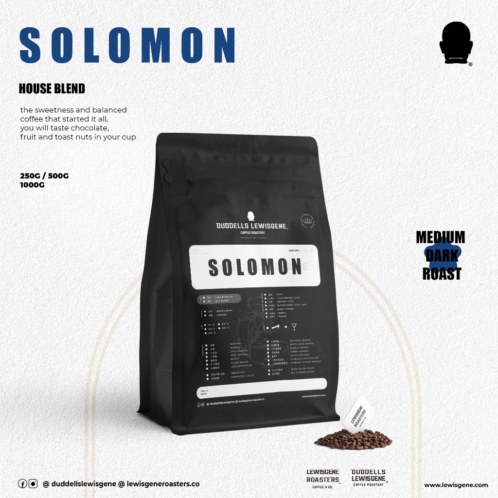 (HouseBlend) SoloMon Medium Dark Roasted Coffee Beans 👨‍🦲DUDDELLS ...