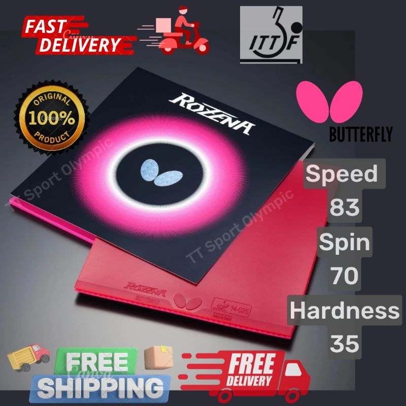 Butterfly Rozena Rubber Speed Spin Control Table Tennis 蝴蝶套胶乒乓运动 TT ...