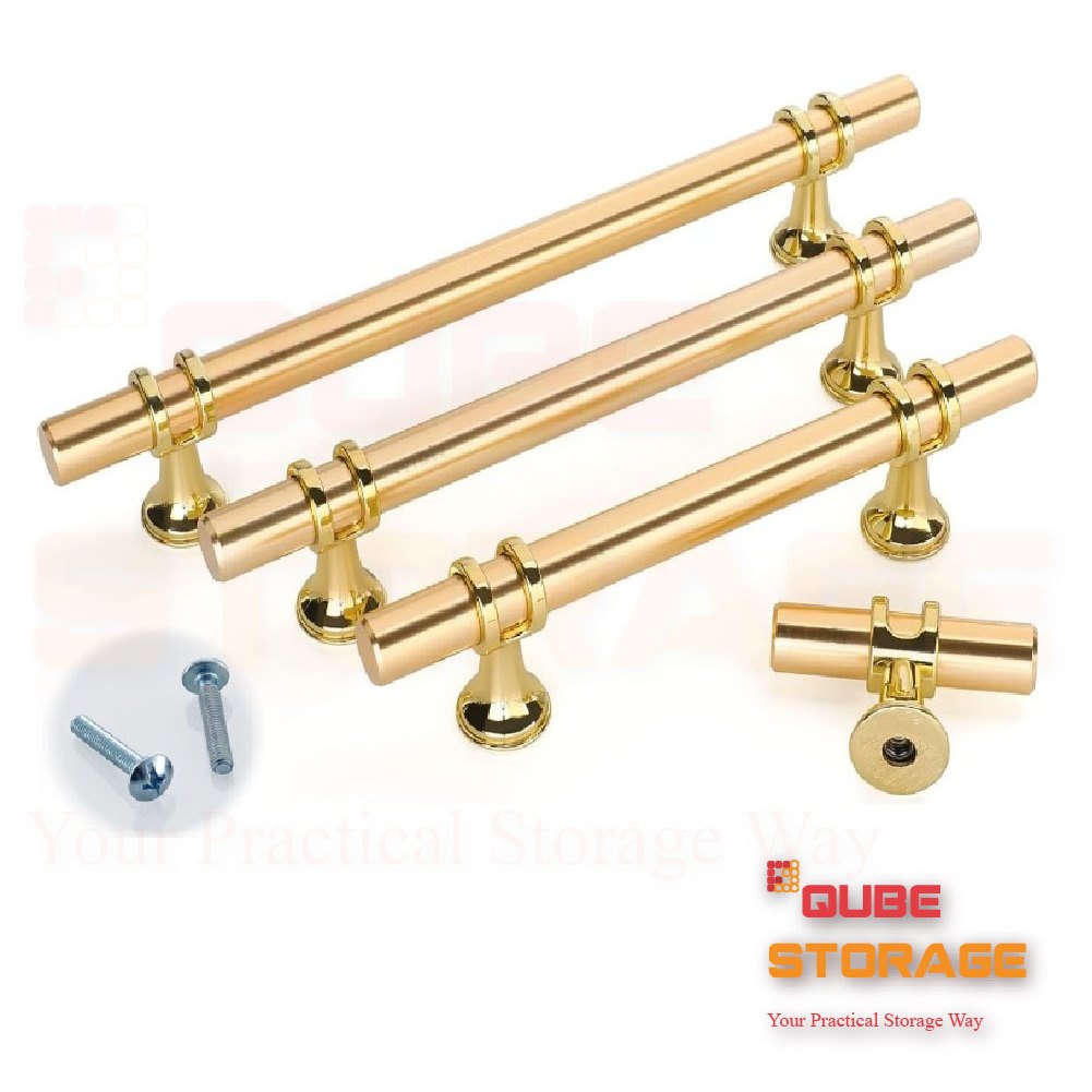 Modern Gold Handle Acrylic Door Handle Cabinet Solid Drawer Knobs ...