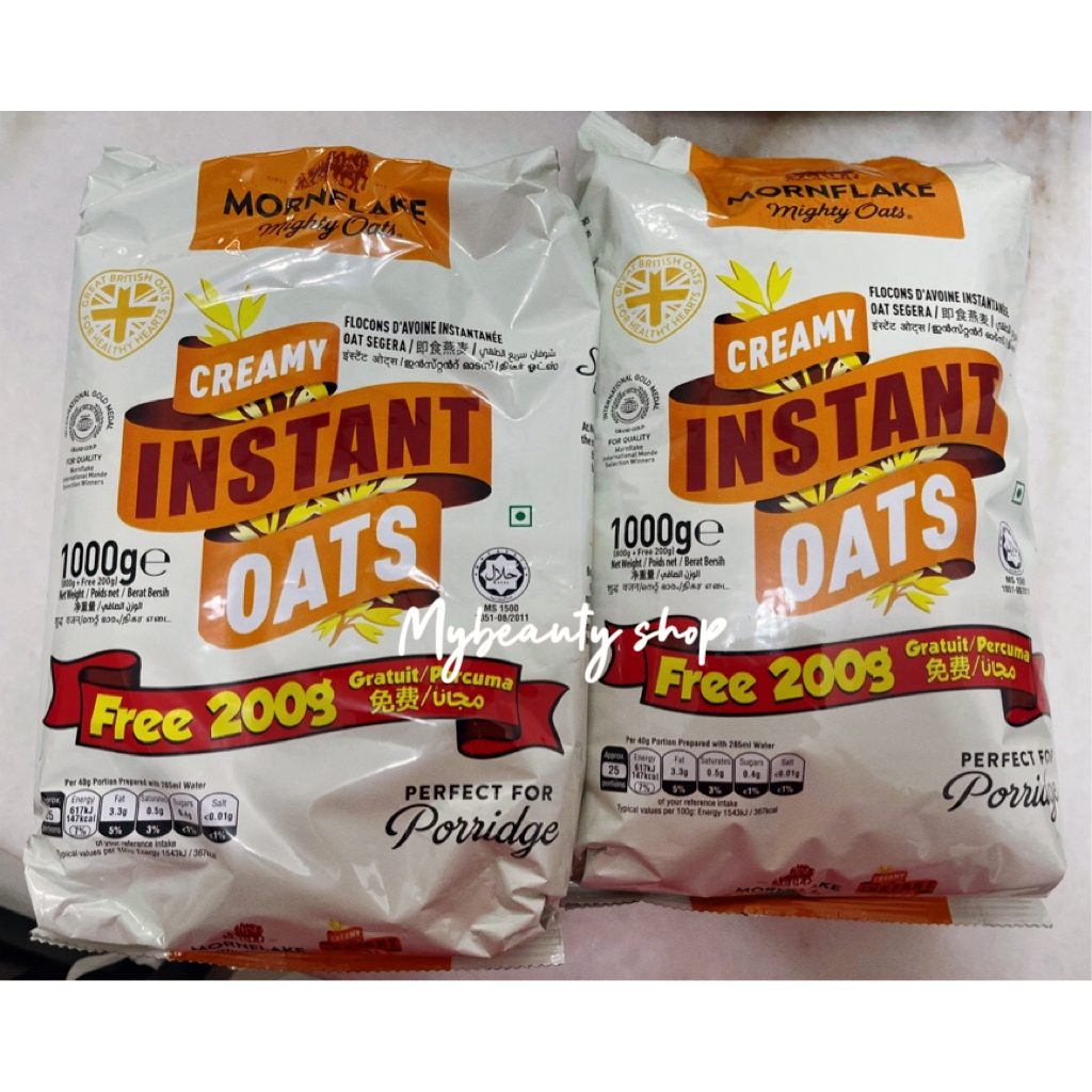 Mornflake Creamy Instant/ Instant Oat/ Jumbo Oats 800g+200g=1000g | Shopee Malaysia