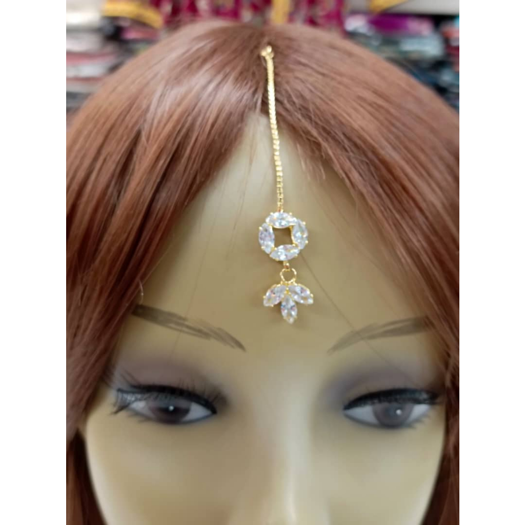 KIDS GIRLS GOLD - PLATED STONE STUDDED NETHI CHUTTI ( TIKKA) | Shopee ...