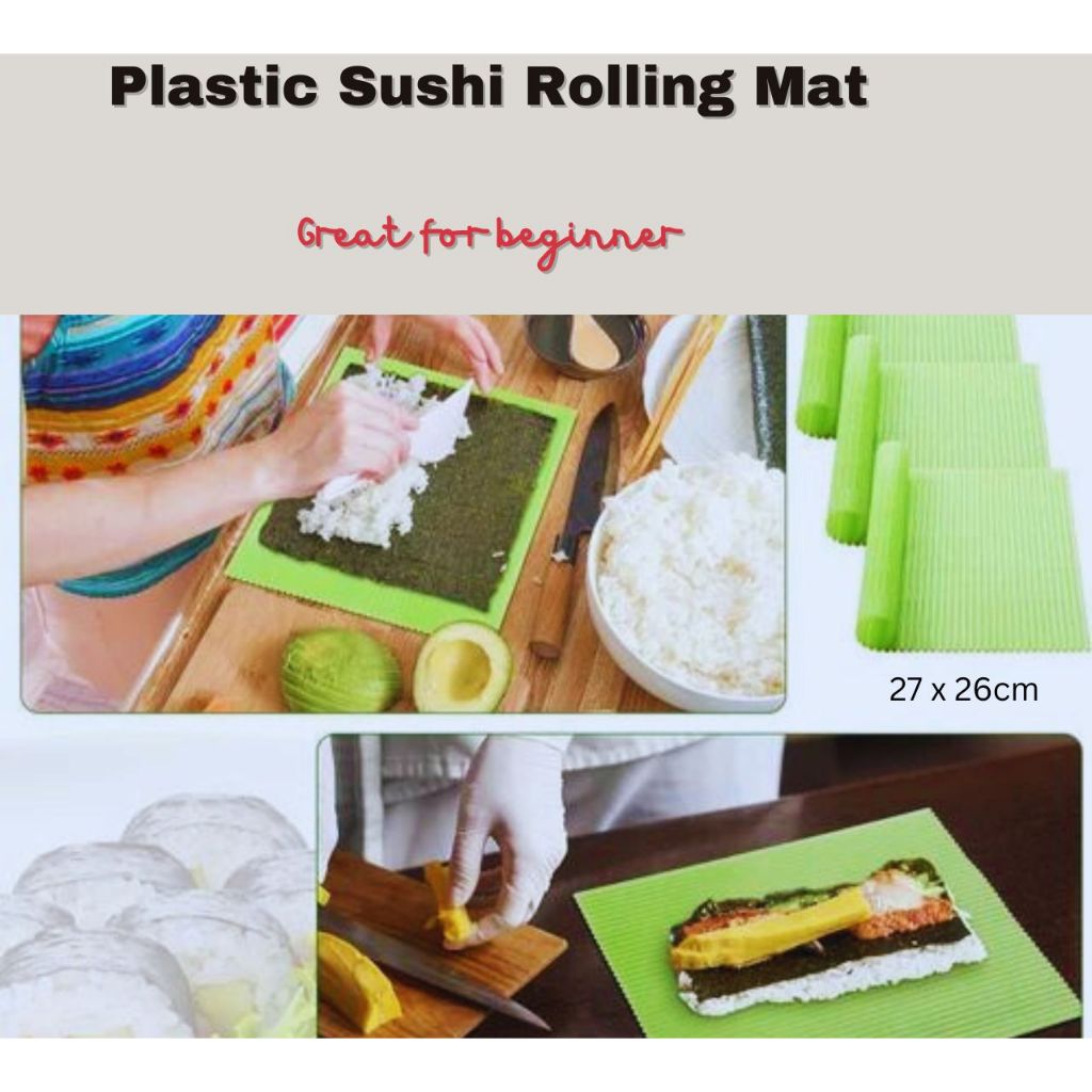 Antibacterial Plastic Sushi Rolling Mat ( Sudare ) Green Color Suitable ...