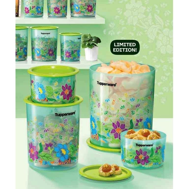 TUPPERWARE Batik One Touch Topper Canister 600ml/ 2L / 4.3L HELLO KITTY ONE TOUCH Airtight ...