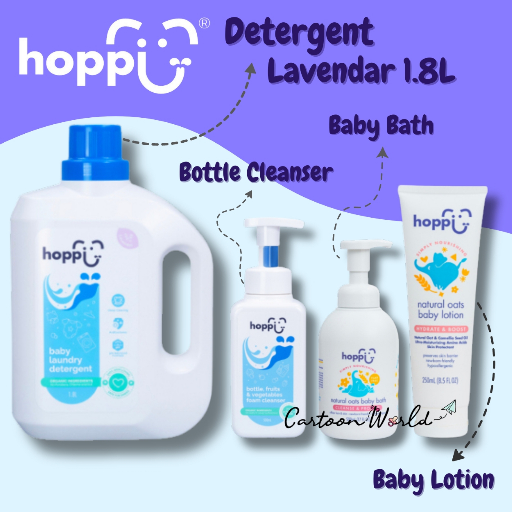 Hoppi Baby Laundry Detergent 1.8L Foam Bottle Cleanser Baby Bath Baby Lotion Baby Wash Head To ...