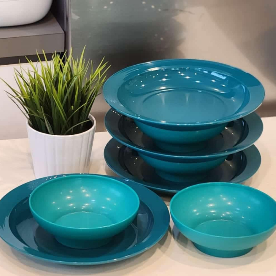 (2 biji) TUPPERWARE BLOSSOM MICROWAVEABLE BOWL Gourmet Blossom Bowl ...