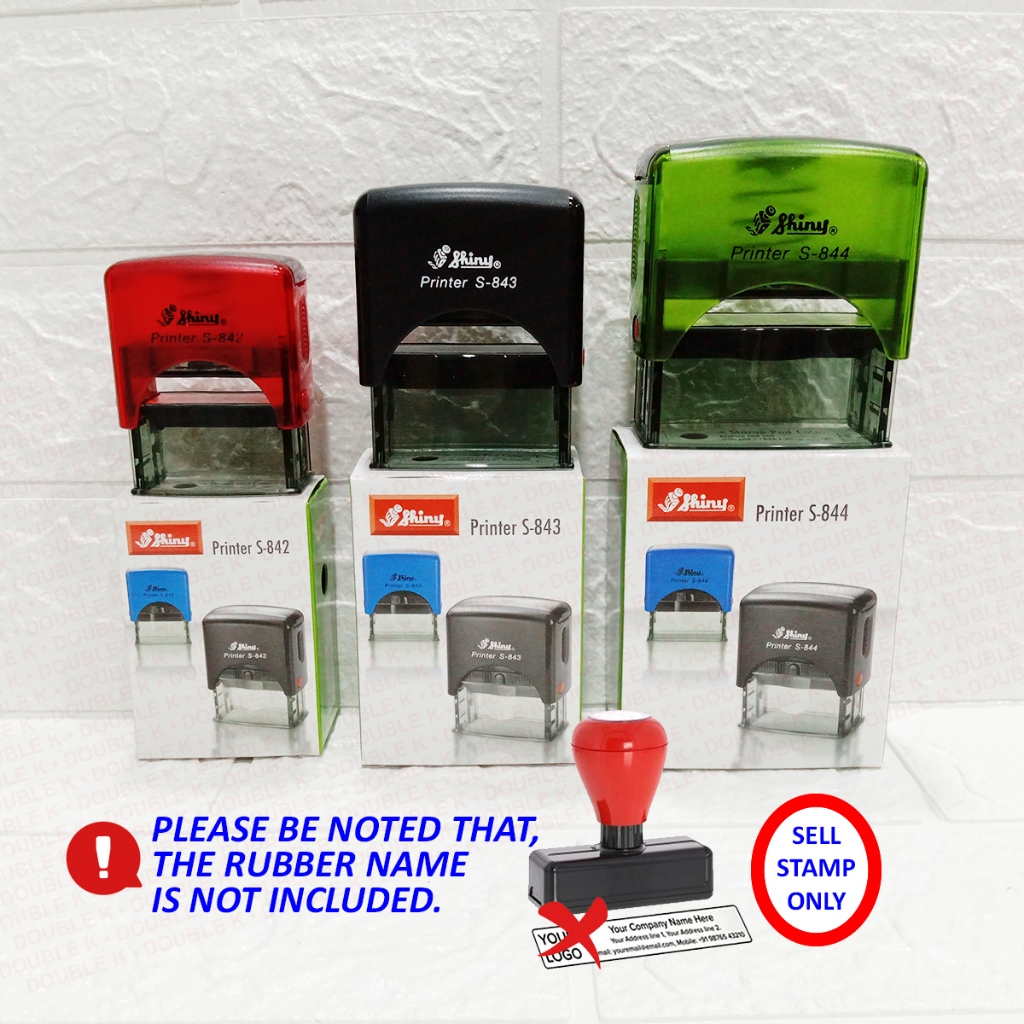 SHINY Self-Inking Stamp S842/ S843/ S844 Blue or Black Stamp Pad Colour ...