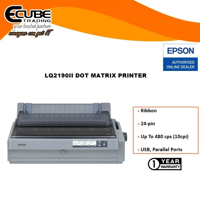 EPSON LQ2190II DOT MATRIX PRINTER (24-pin, up to 480 cps (10cpi), 1+5 ...