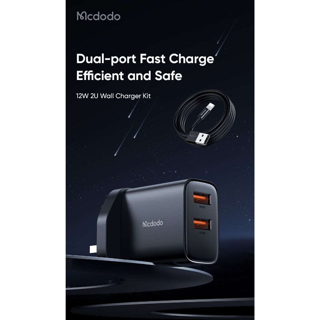 MCDODO CH-479 12W 2 USB Super Fast Charger / Super Fast Quick Charging / Dual Output WALL ...