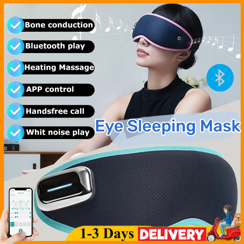 SALE 3D Eye Massager Sleeping Eye Mask Bluetooth Conduction Headphones ...