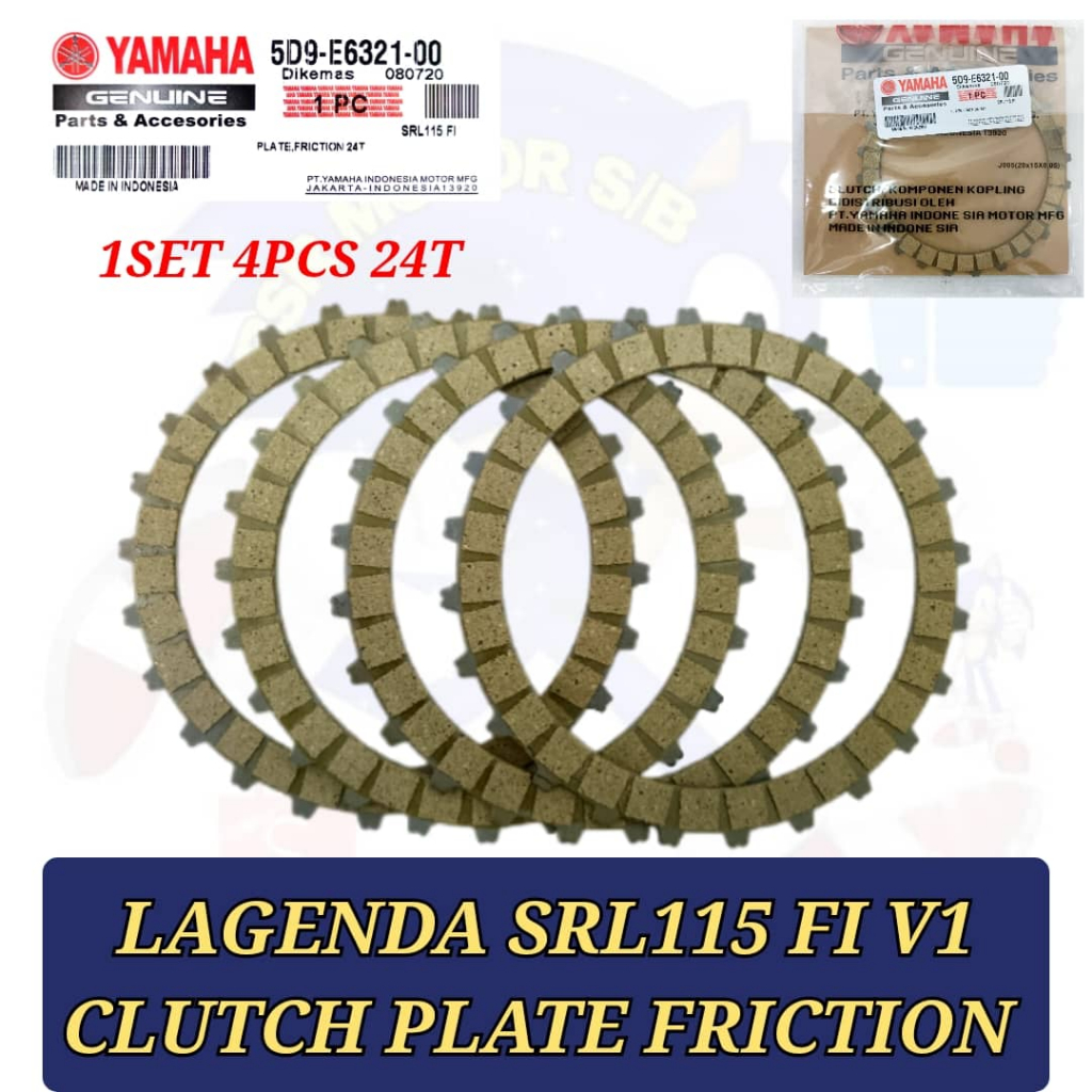 24T 1SET 4PCS YAMAHA SRL115 FI SRL-115 FUEL INJECTION SRL115I FRICTION ...