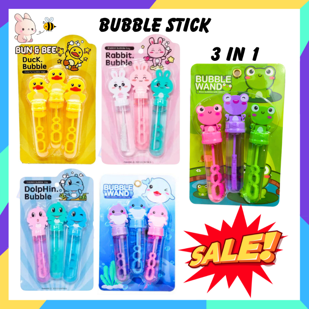 3 in 1 Pack Bubble Stick Children's Blow For Outdoor Party Water Play ...