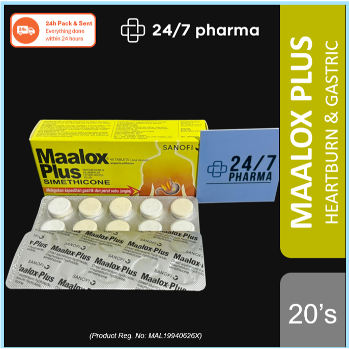 (Exp: 06/25) Maalox Tablet Oral Plus Gastric Heartburn Relief Antacid ...