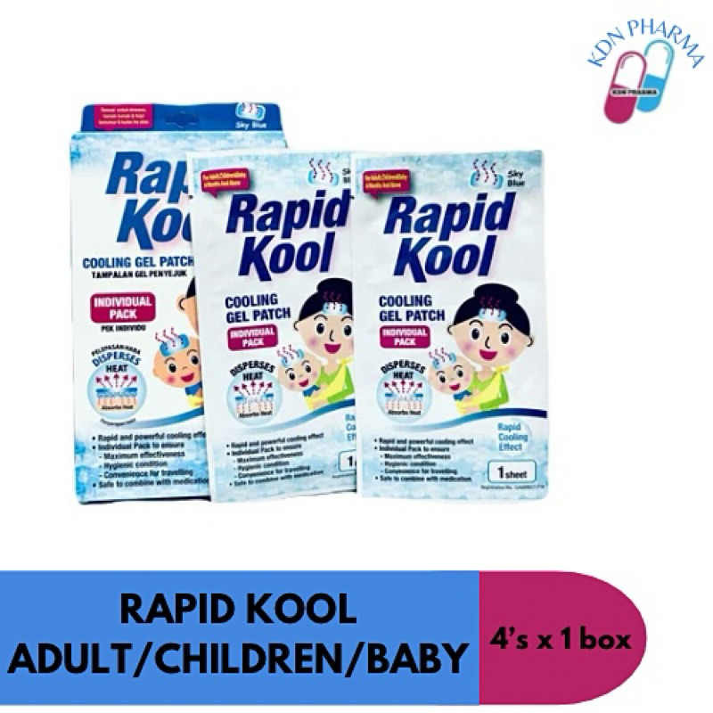 RAPID KOOL COOLING PATCH ADULT/CHILDREN/BABY 4’S x 1 Box | Shopee Malaysia