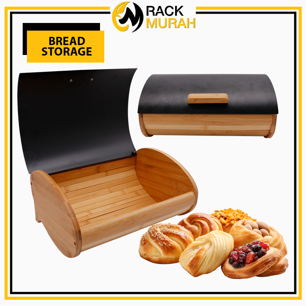 BREAD STORAGE WOODEN BREAD CASE WITH COVER BREAD BOX BEKAS SIMPAN ROTI ...