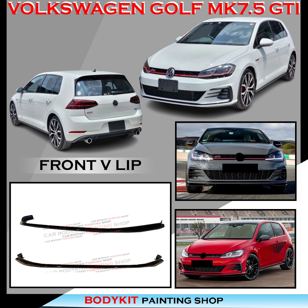 VOLKSWAGEN GOLF MK7.5 GTI ORI TCR STYLE FRONT V-LIP BUMPER LIP WITH ...