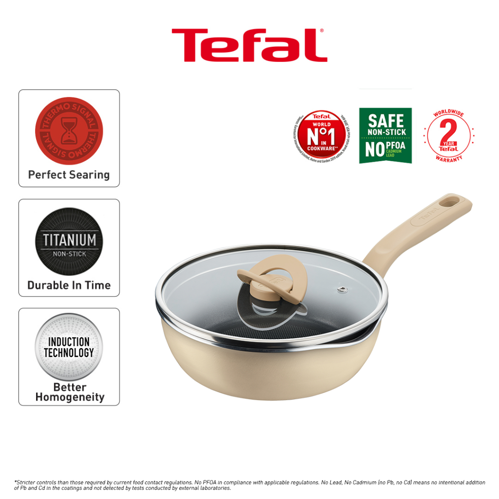 Tefal One Pick Pot Wok Pan Lid (22cm) | Shopee Malaysia