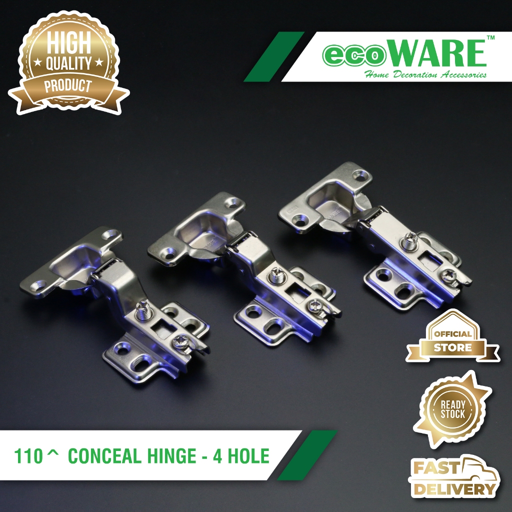 ecoWARE 110 Degree Conceal Hinge - 4 Hole Door Hinge Kitchen Cabinet ...
