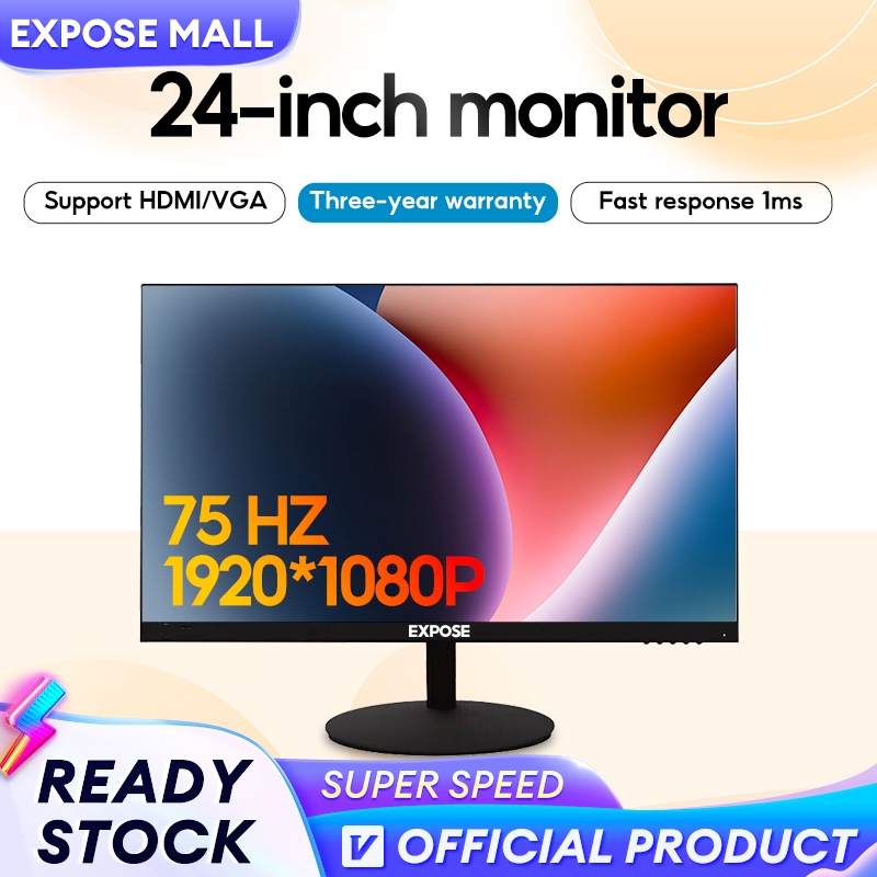 Monitor 24 Inch Monitor 75HZ 1080P LED Gaming Monitor 24 inch Computer ...