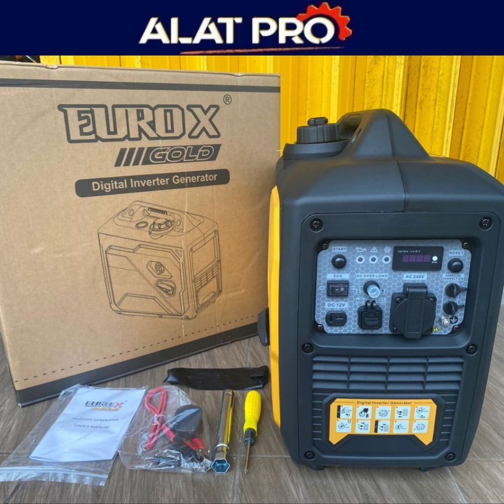 EUROX Gold JI2300E 4-Stroke 2300W Portable Inverter Silent Generator with Electric Start - 6 ...