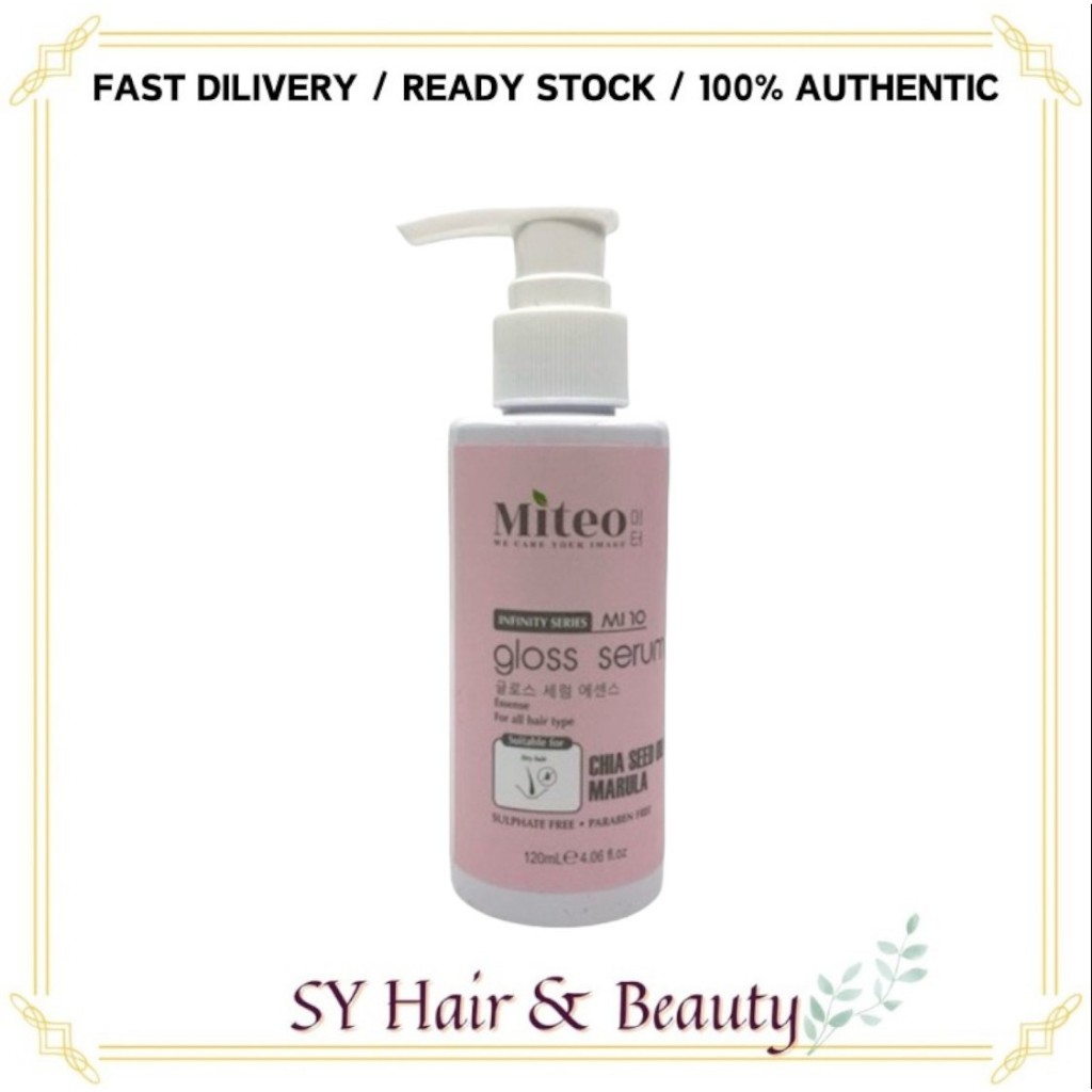 MITEO GLOSS SERUM HAIR SERUM 120ML Chia Seed Oil( HALAL ) | Shopee Malaysia